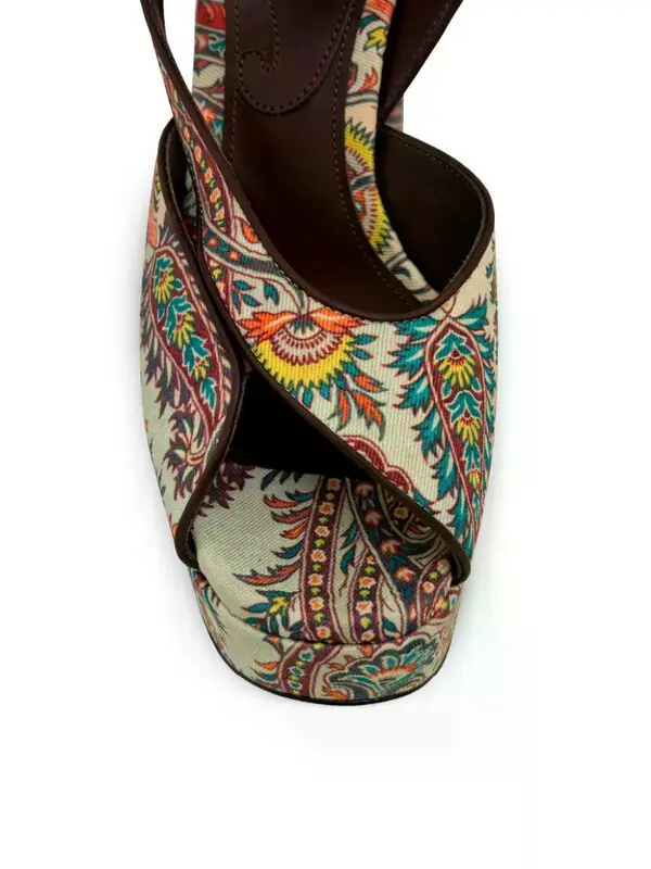 Etro Paisley-print Buckle Sandals - Neutrals