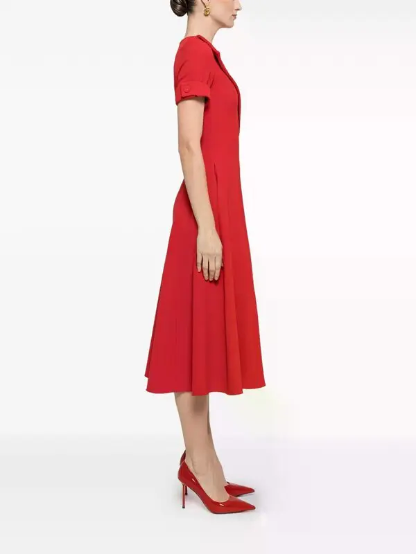 NISSA A-line Midi Dress - Red