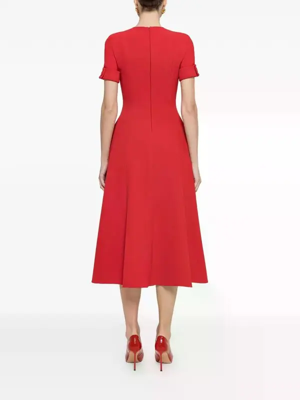 NISSA A-line Midi Dress - Red