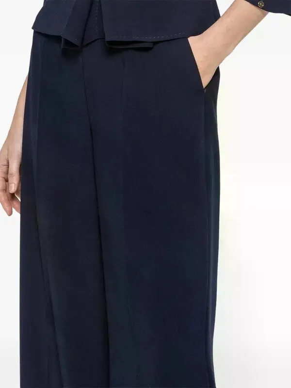 NISSA High-waisted Crepe Trousers - Blue