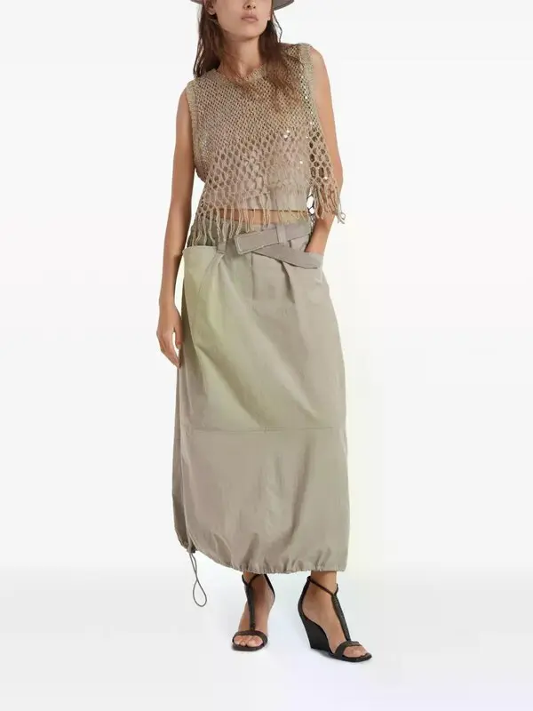 Brunello Cucinelli Drawstring Midi Skirt
