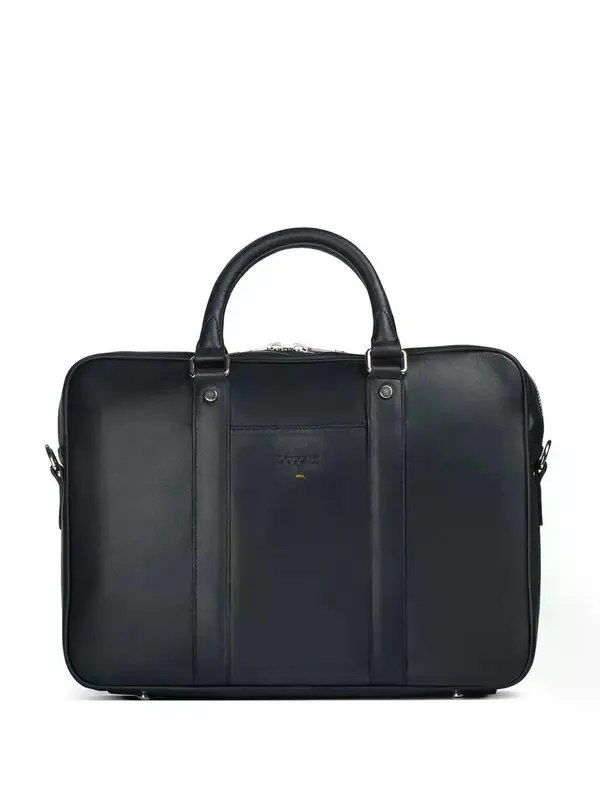 DOUCAL'S Top-handle Leather Briefcase - Blue