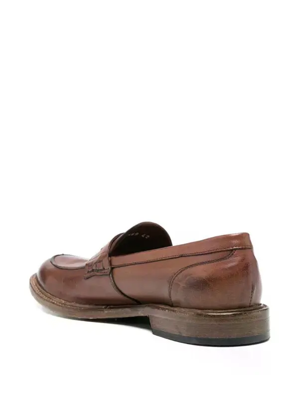 FRANCO FEDELE Leather Penny Loafers - Brown