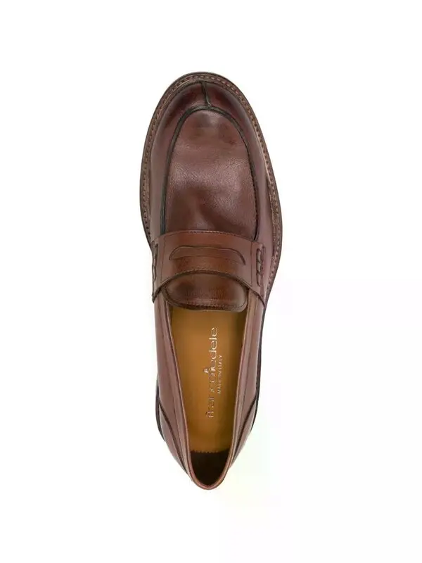 FRANCO FEDELE Leather Penny Loafers - Brown