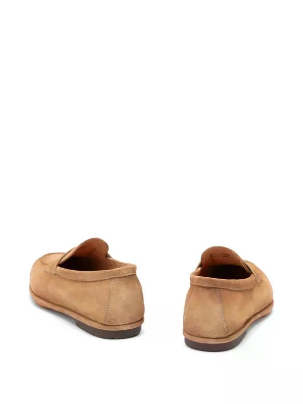 Santoni Suede Penny Loafers