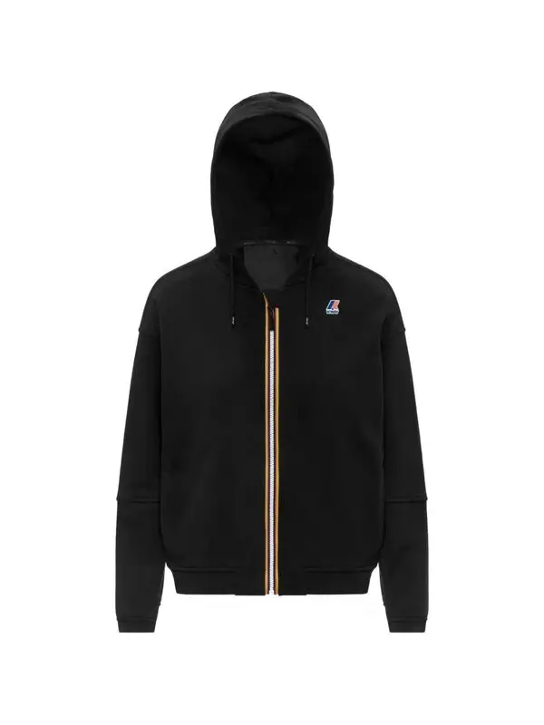 K-WAY Logo Patch Zip Hoodie - Black