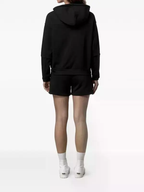 K-WAY Logo Patch Zip Hoodie - Black