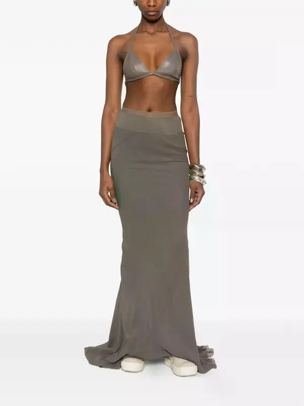 Rick Owens Ribbed Trim Maxi Skirt