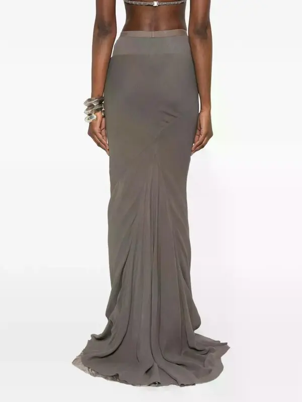 Rick Owens Ribbed Trim Maxi Skirt