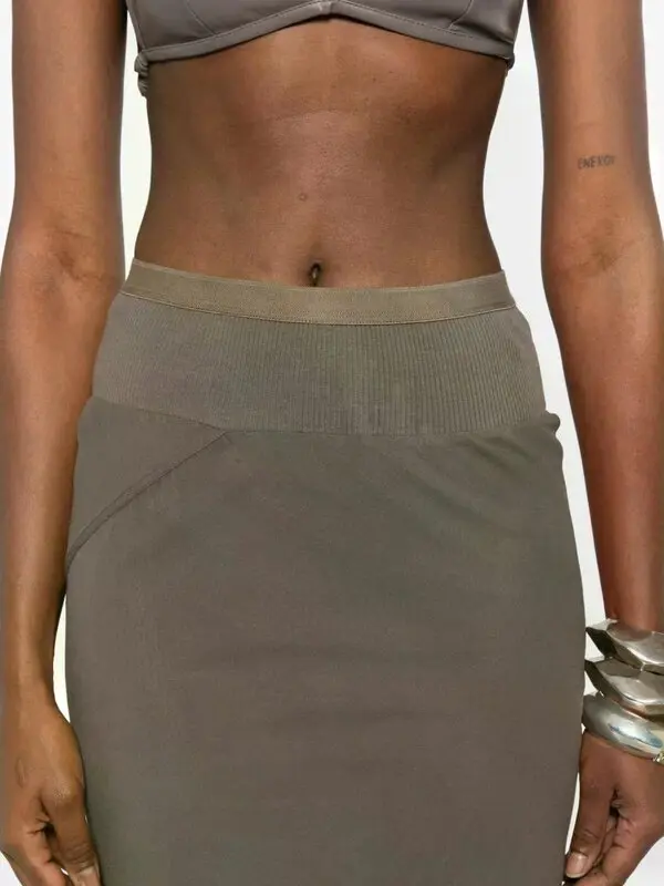 Rick Owens Ribbed Trim Maxi Skirt