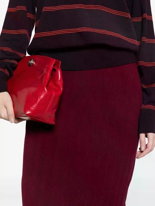 Eric Bompard Ribbed Knit Midi Skirt - Red