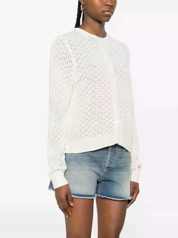 Eric Bompard Pointelle Button Cardigan