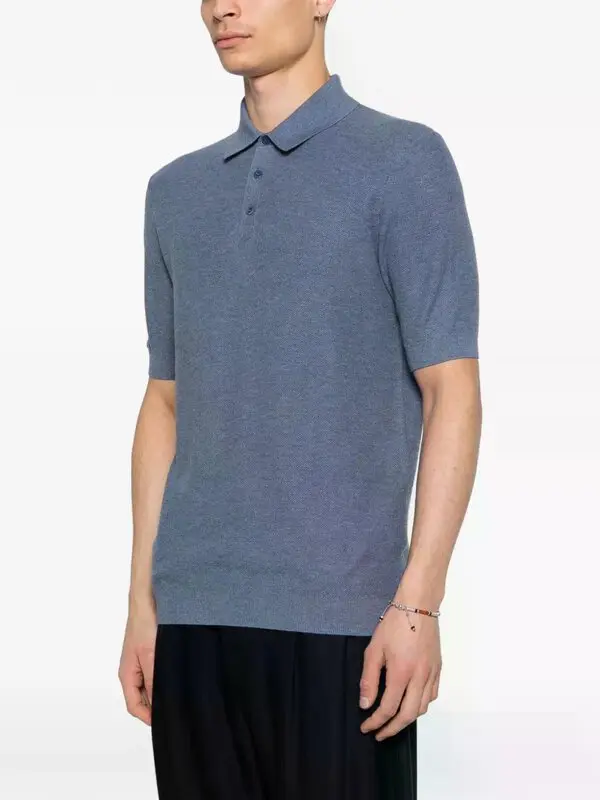 Eric Bompard Piqué-knit Polo Shirt - Blue
