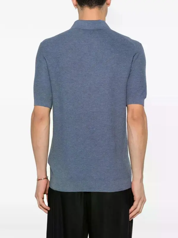 Eric Bompard Piqué-knit Polo Shirt - Blue
