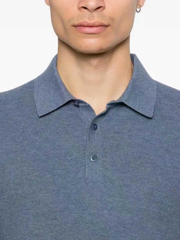 Eric Bompard Piqué-knit Polo Shirt - Blue