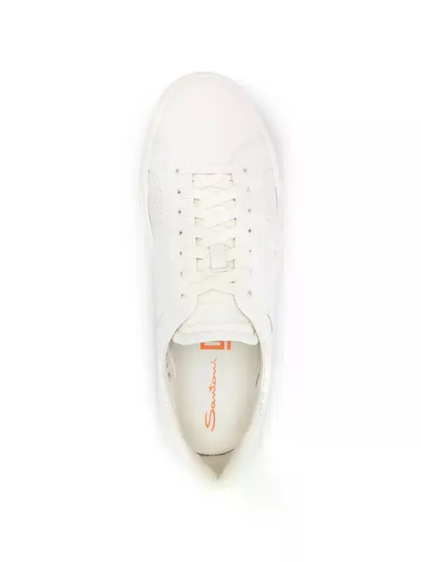 Santoni Perforated Lace-up Sneakers - Neutrals