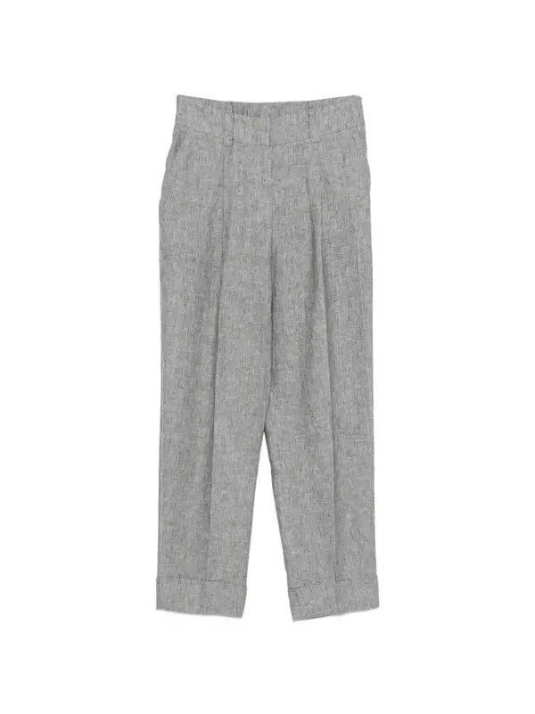 Peserico Pleated Trousers With Cuffed Hem