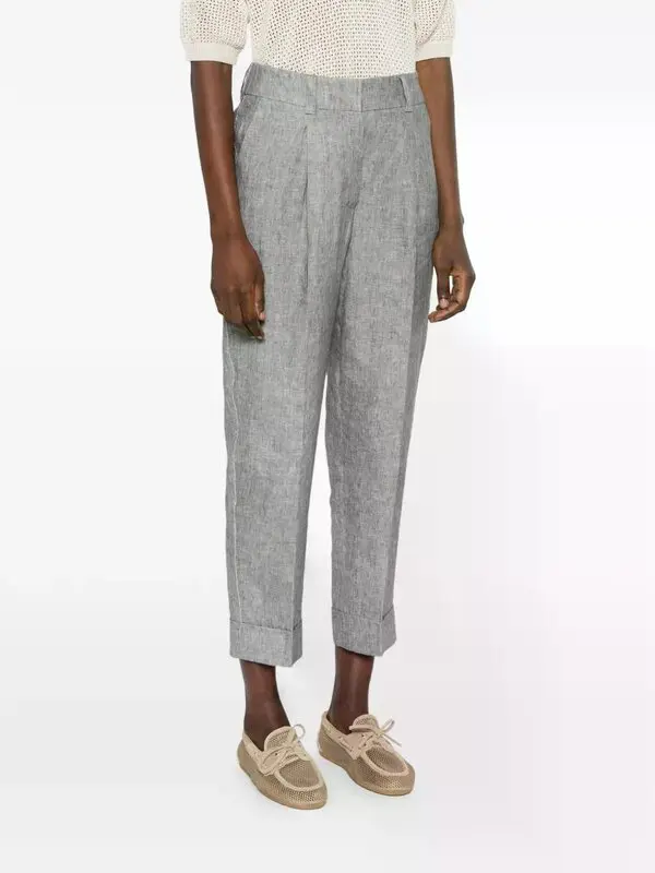 Peserico Pleated Trousers With Cuffed Hem