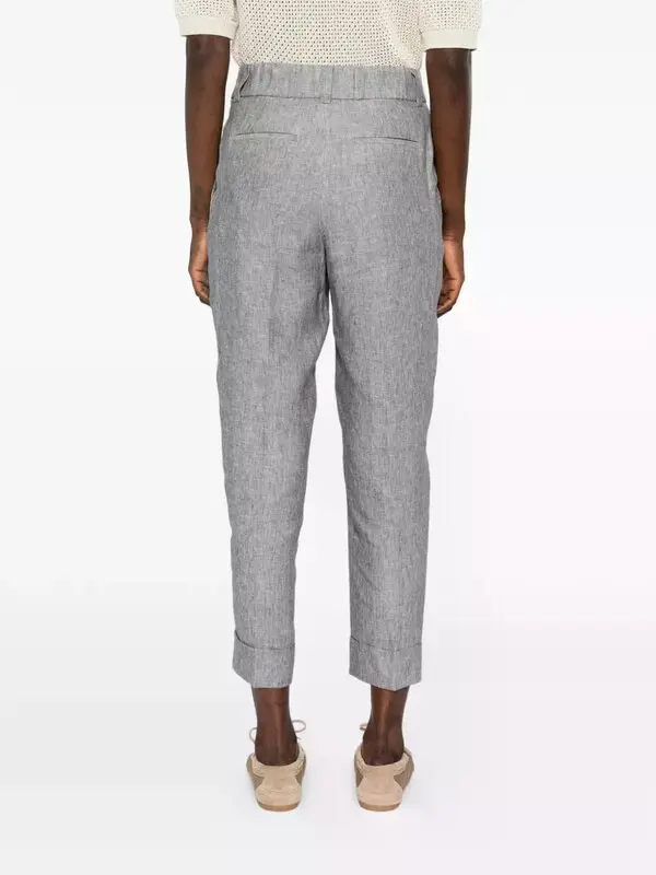 Peserico Pleated Trousers With Cuffed Hem