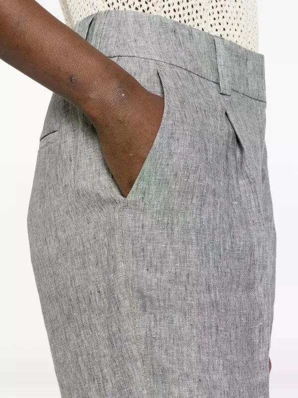 Peserico Pleated Trousers With Cuffed Hem