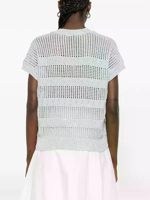 Peserico Sequin-embellished V-neck Sweater