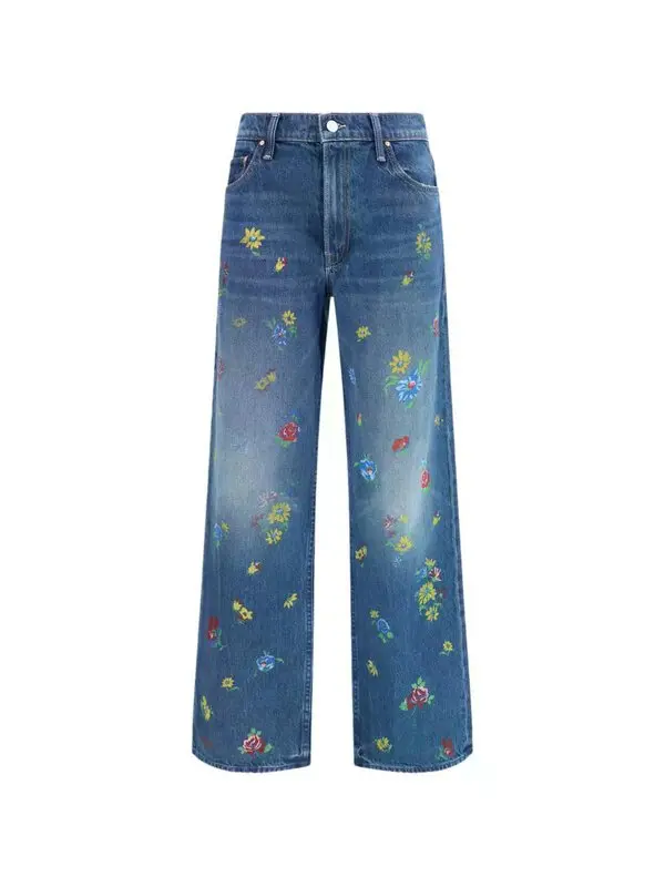 MOTHER The Rerun Zip Sneak Jeans - Blue