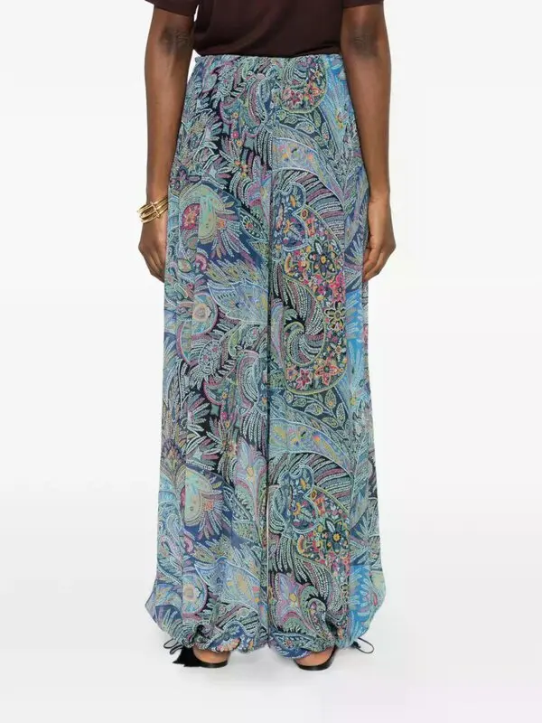 Etro Paisley Tassel Trousers - Blue