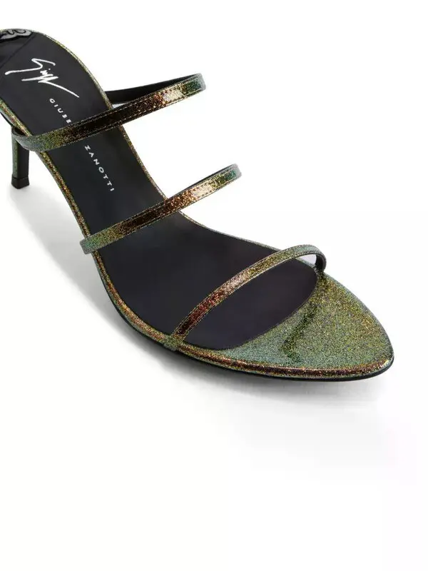 GIUSEPPE ZANOTTI Alimha 70mm Leather Sandals - Green