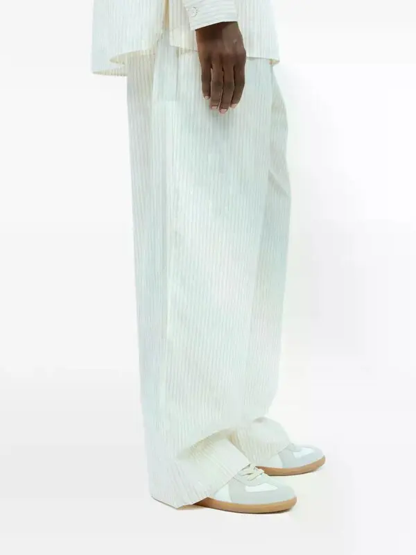 TEKLA Striped Tie-waist Trousers