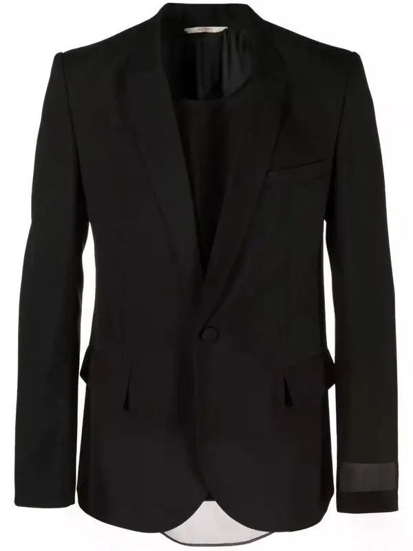 Valentino Garavani Logo-patch Single-breasted Blazer