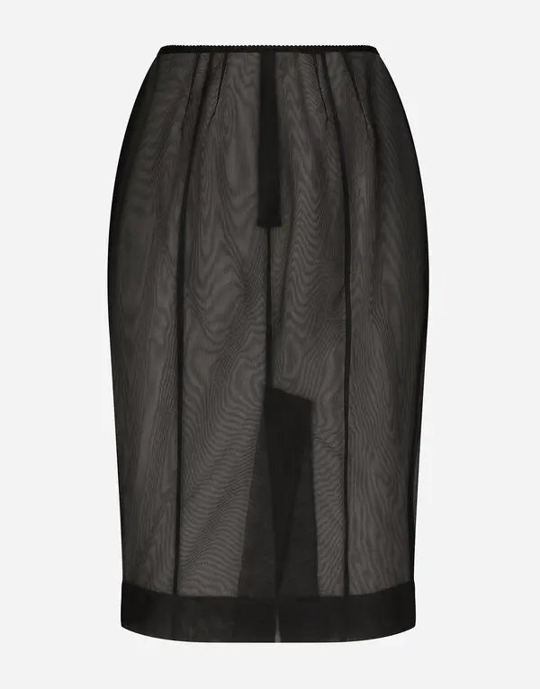 Dolce & Gabbana Marquisette Midi Pencil Skirt - Black