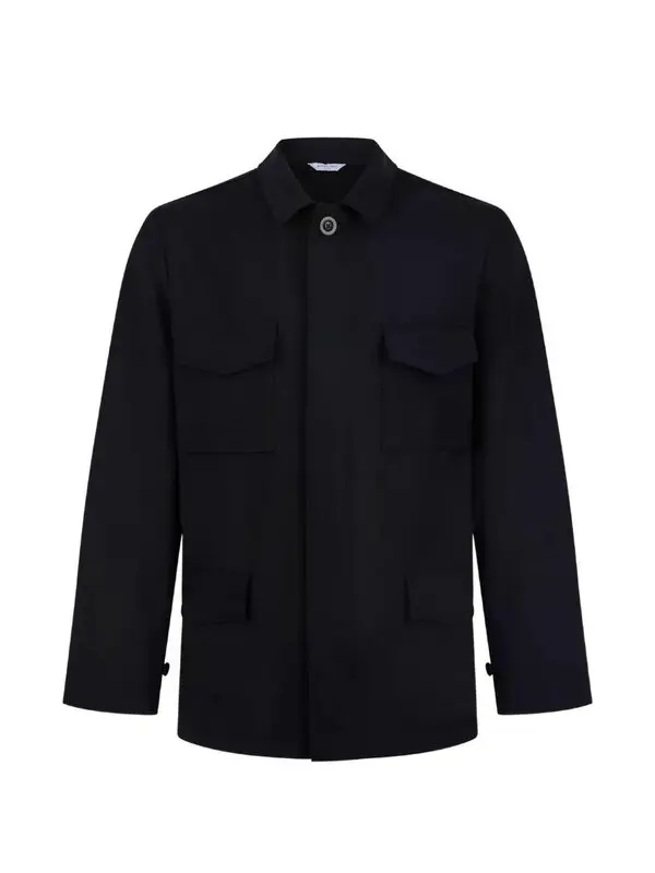 Boglioli Buttoned Flap Jacket - Blue