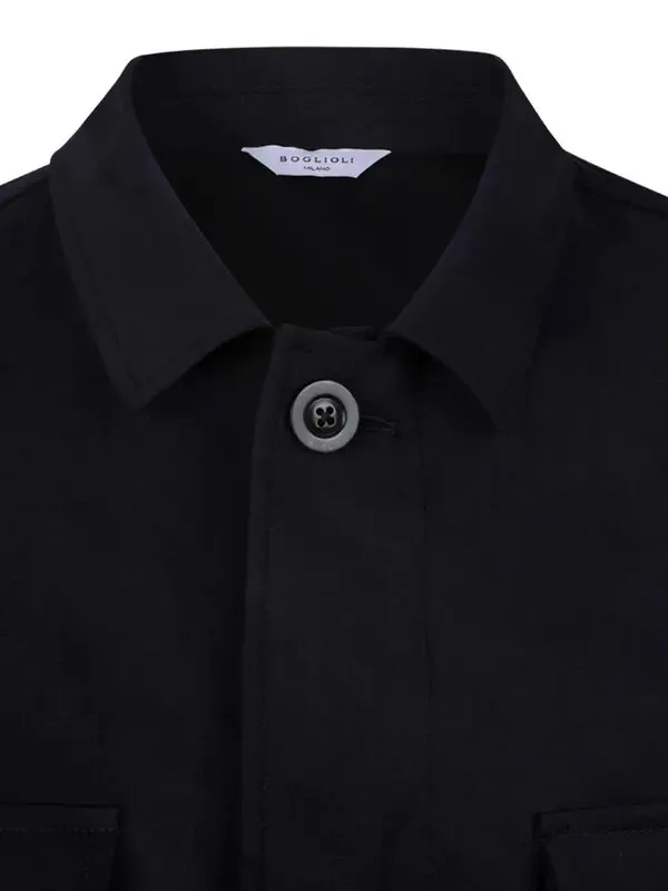 Boglioli Buttoned Flap Jacket - Blue