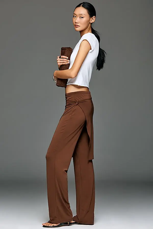 Anthropologie Wrap Skirt Pants - Brown