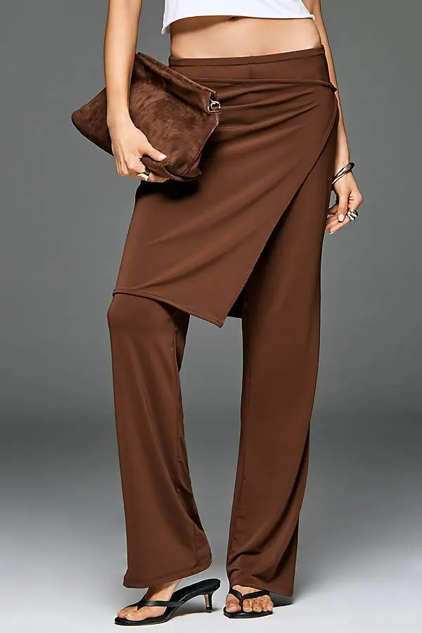 Anthropologie Wrap Skirt Pants - Brown