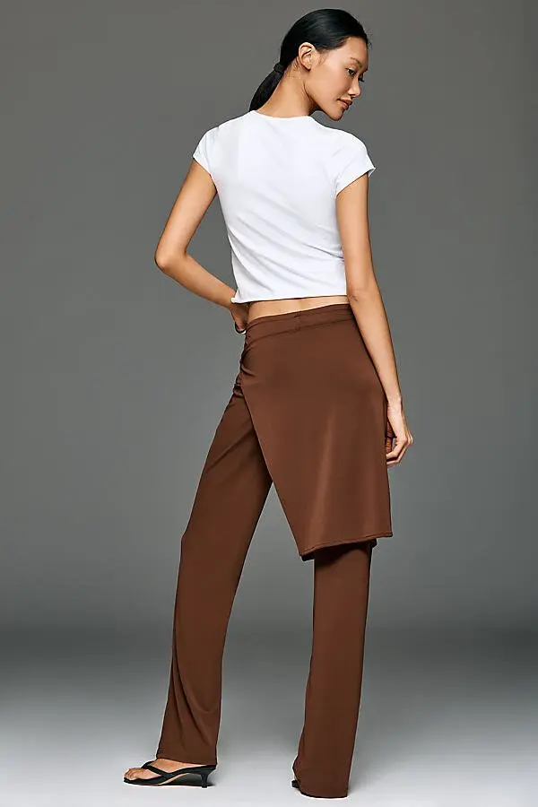 Anthropologie Wrap Skirt Pants - Brown