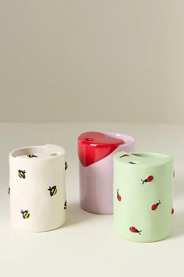 Anthropologie Porcela Demi Sipper - Ladybug