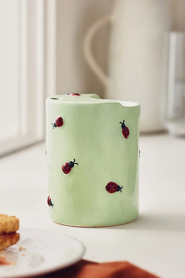 Anthropologie Porcela Demi Sipper - Ladybug