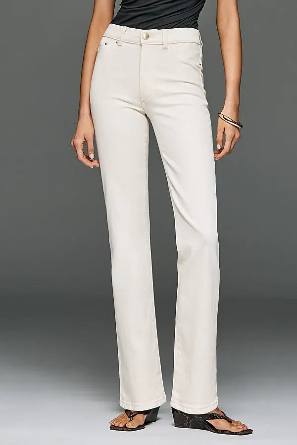 DL1961 Halle Straight High-rise Instasculpt Jeans - Ecru