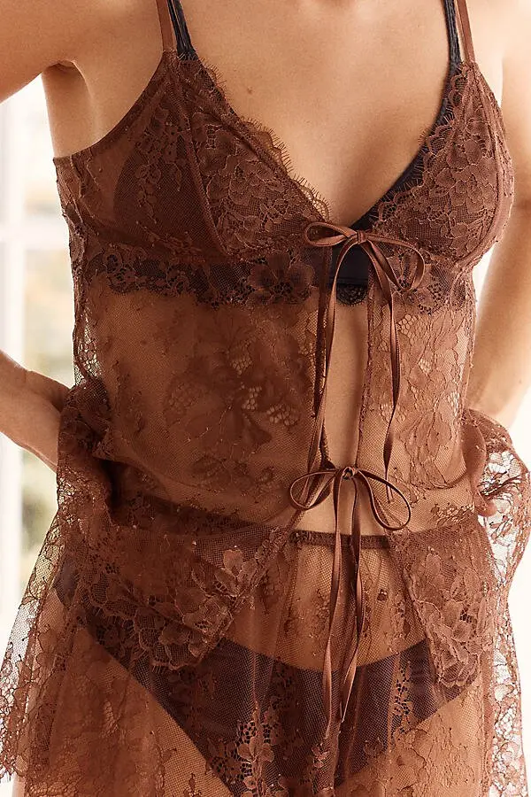 LYREBIRD Lace Flyaway Cami - Chocolate Lab