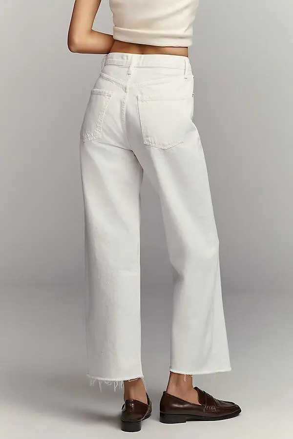 AGOLDE Ren High-rise Crop Wide-leg Jeans - Marshmallow