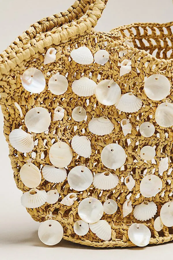 L*Space Alba Raffia Shell Tote