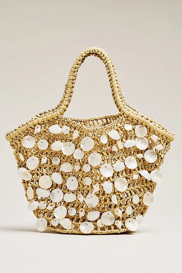 L*Space Alba Raffia Shell Tote