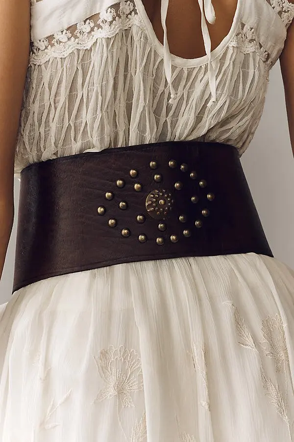 Z & L EUROPE Kahala Wide Studded Belt