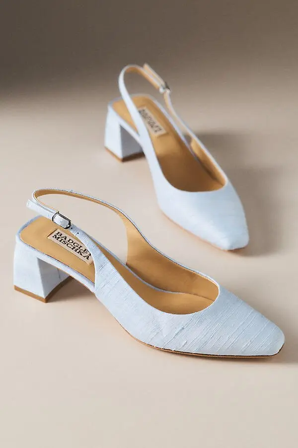 Badgley Mischka Oaklee Slgback Poted Toe Pumps - Light Blue