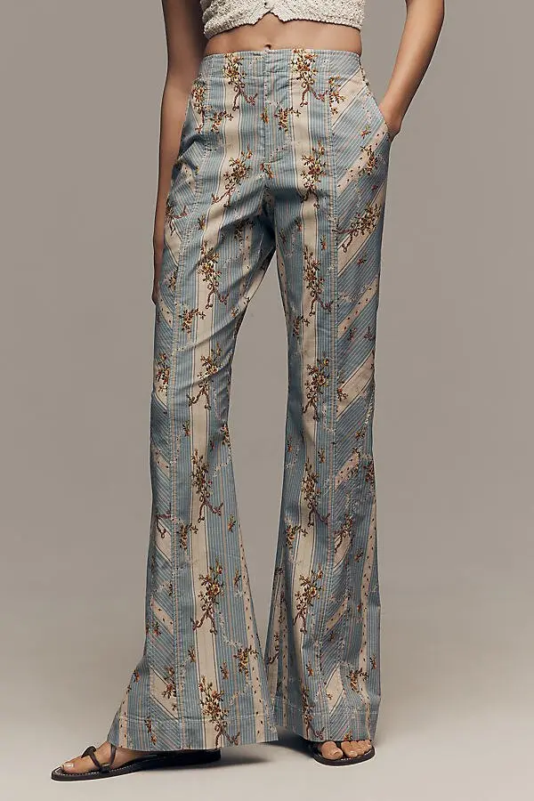 Anthropologie Prted Seamed Pants