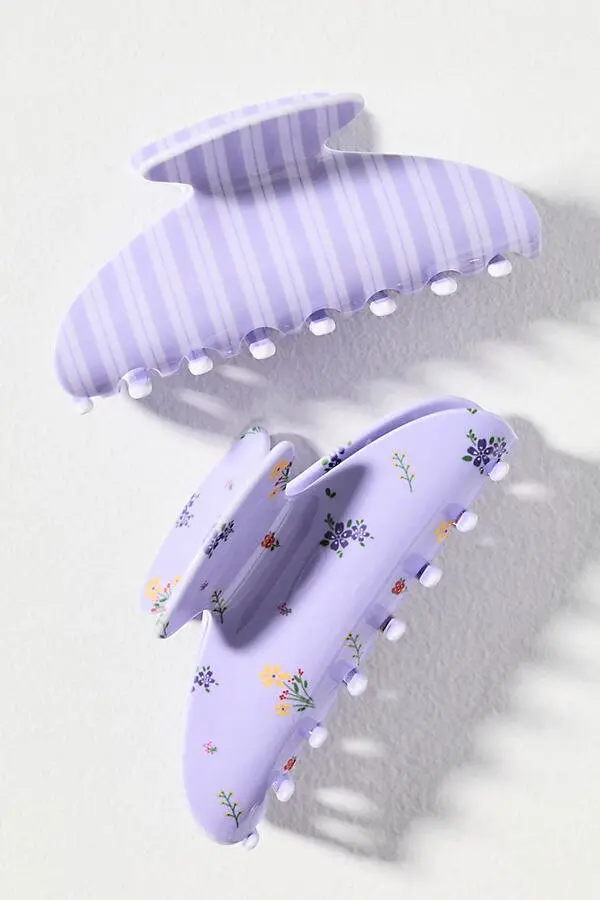 Anthropologie Motif Claw Clips, Set Of 2 - Purple