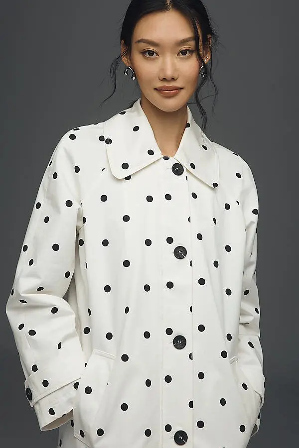 Avec Les Filles Polka Dot Car Coat Jacket