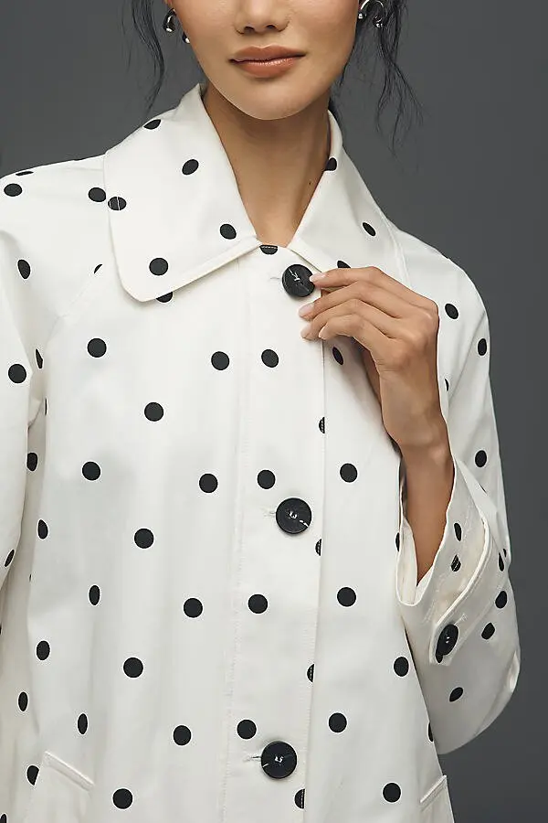 Avec Les Filles Polka Dot Car Coat Jacket
