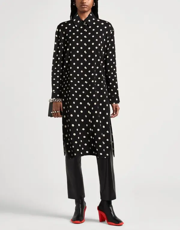 Amiri Polka Dot Wool Blend Long Shirt - Black